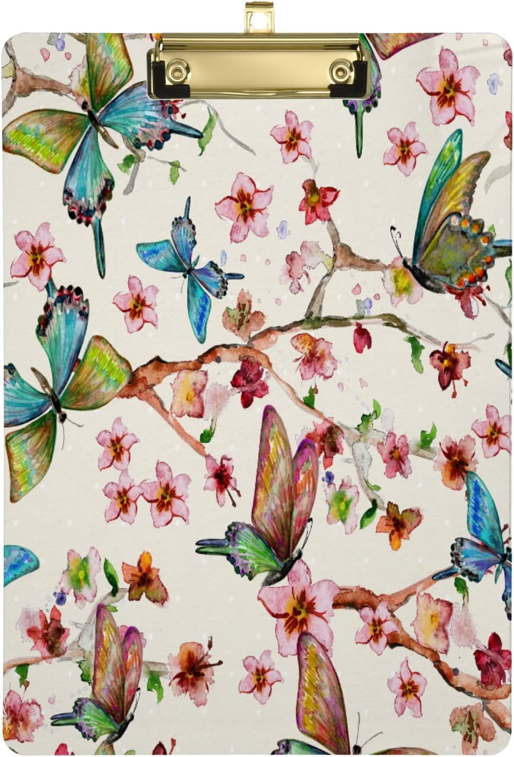 FMSHPON Colorful Floral Butterflies Clipboard Hardboard Wood Nursing ...