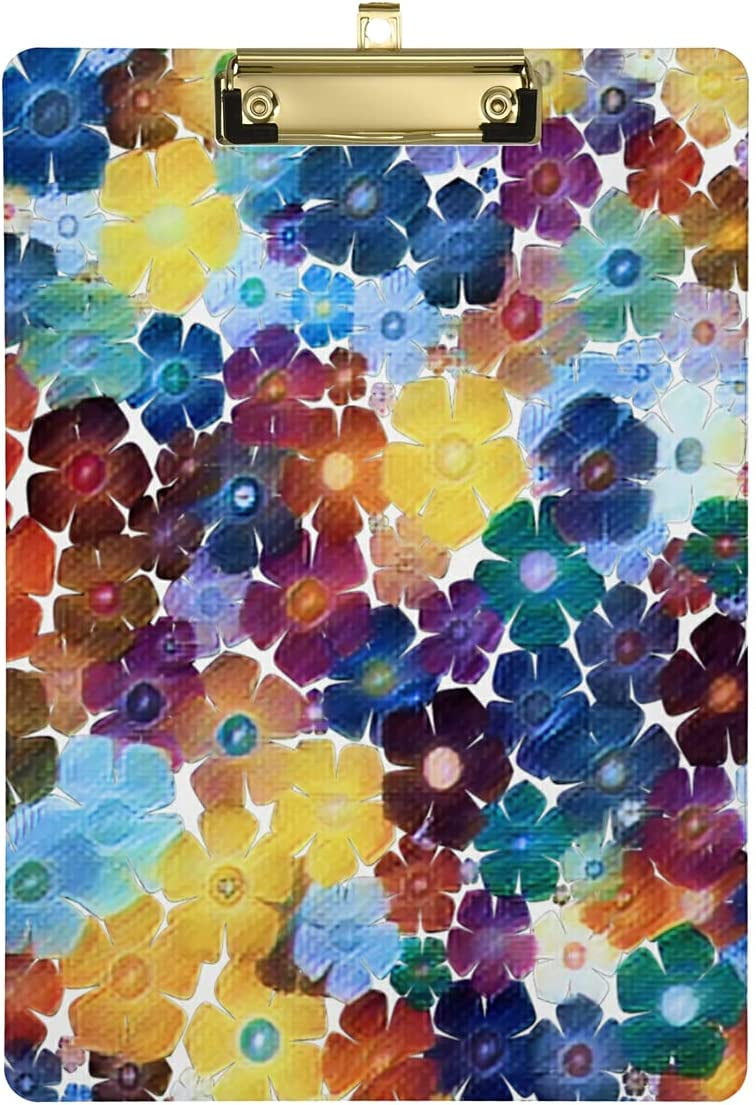 FMSHPON Colorful Flower Clipboard Hardboard Wood Nursing Clip Board and ...