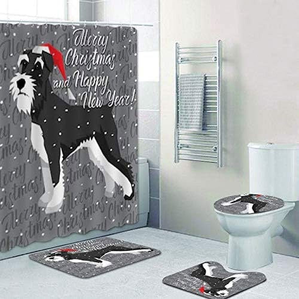 FMSHPON Cute Cartoon Schnauzer Miniature Schnauzer Dogs 4 Piece ...