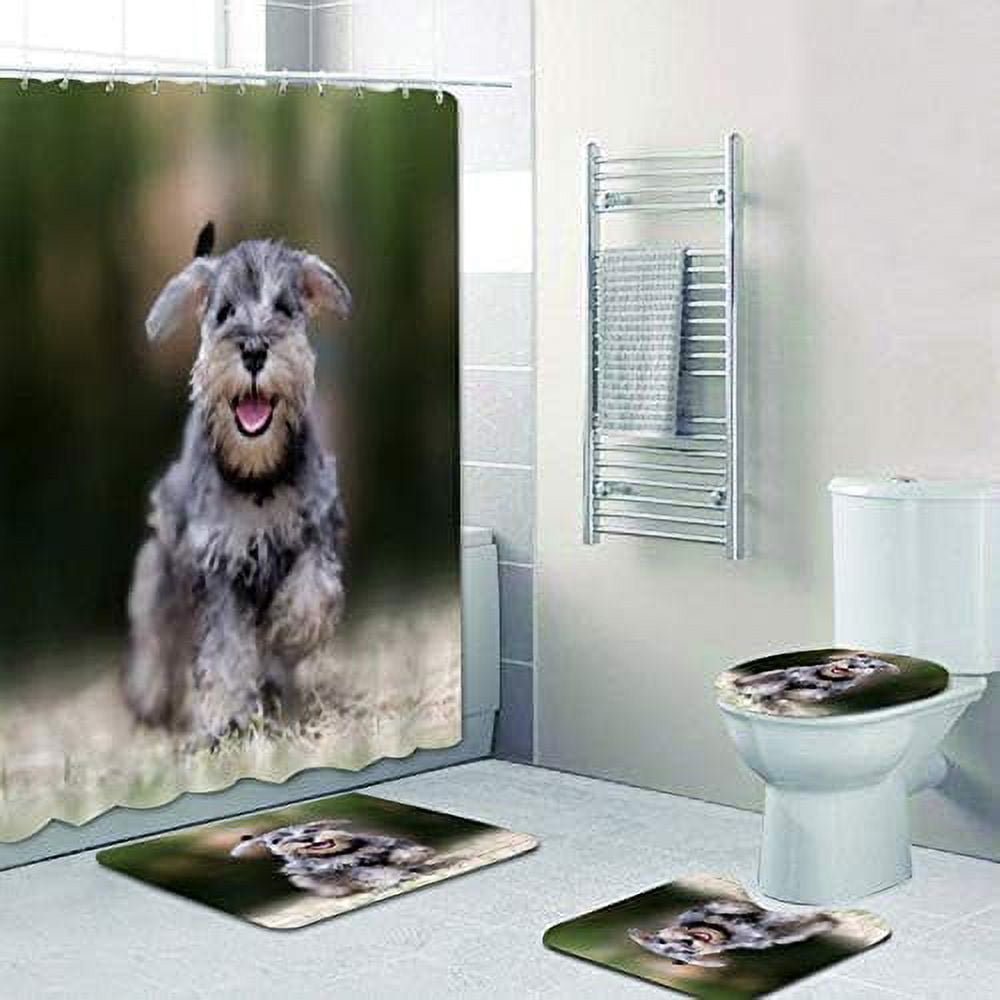 FMSHPON Cute Cartoon Schnauzer Miniature Schnauzer Dogs 4 Piece ...