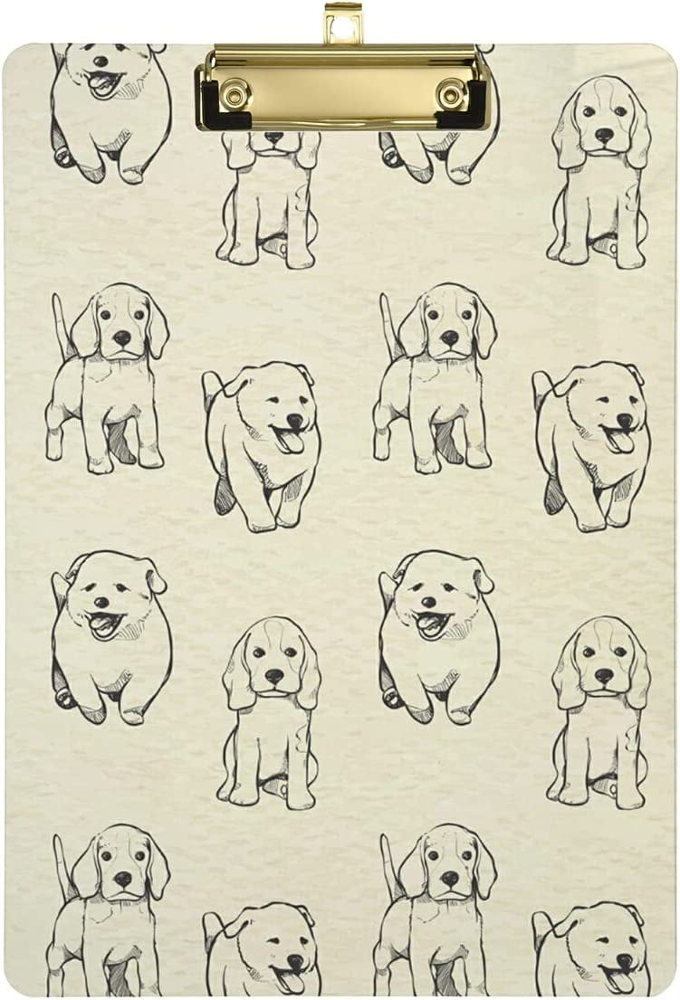 FMSHPON Cute Dogs Clipboard Hardboard Wood Nursing Clip Board and Pull ...