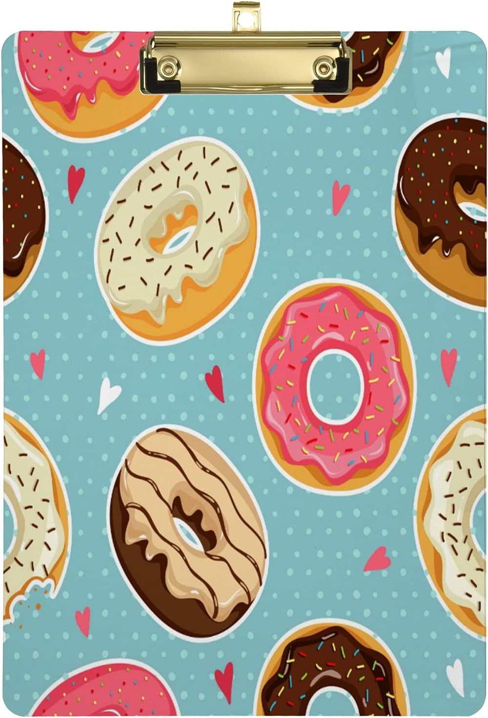 FMSHPON Cute Donuts Polka Dots Clipboard Hardboard Wood Nursing Clip ...