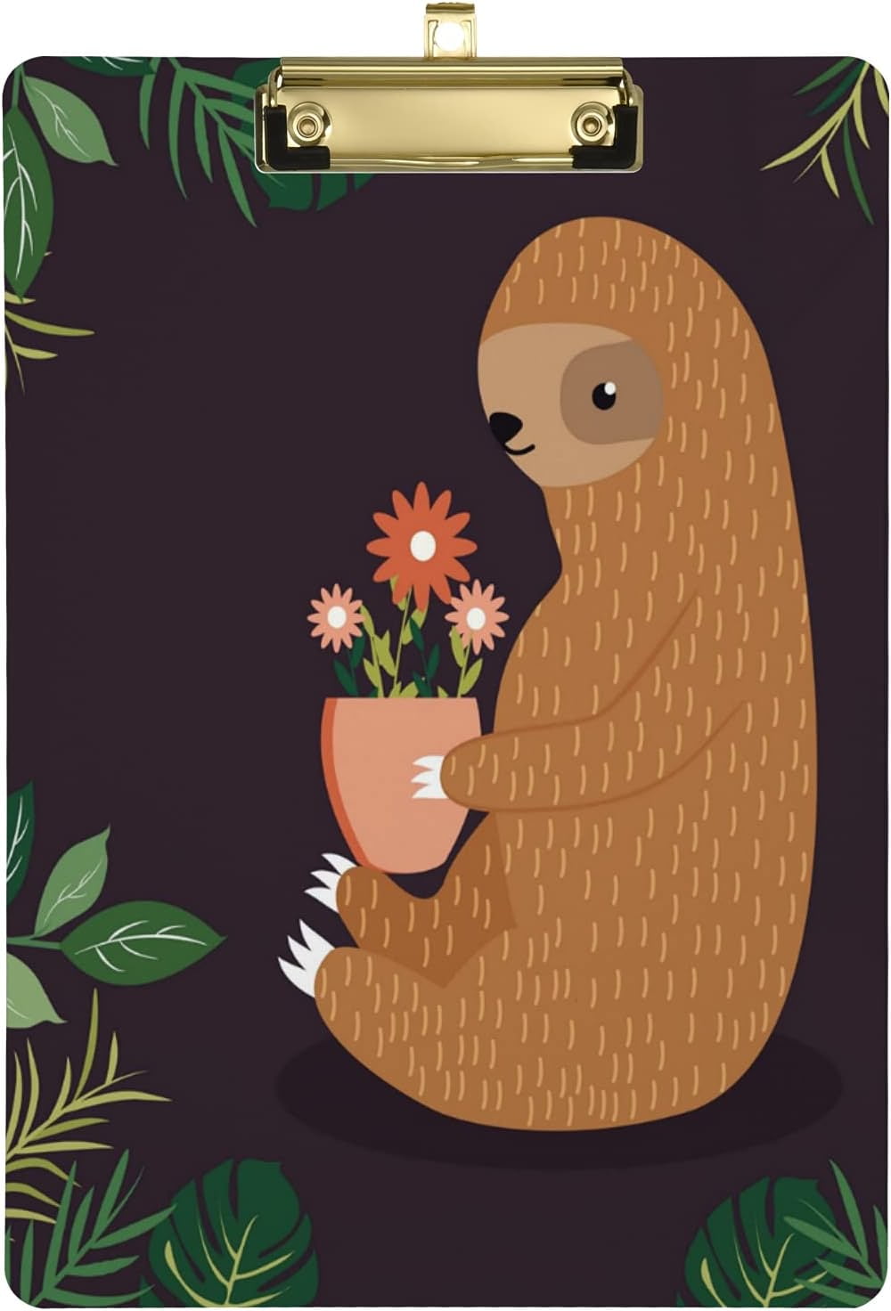 FMSHPON Cute Sloth Clipboard Hardboard Wood Nursing Clip Board and Pull ...