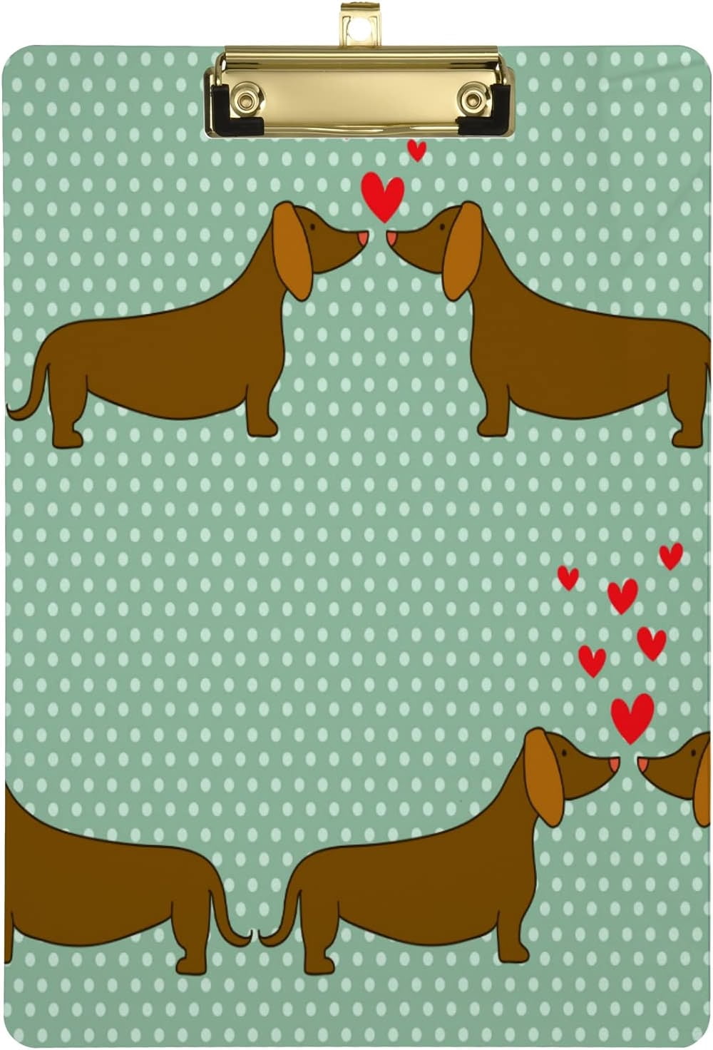 FMSHPON Dachshund Dog Silhouette Polka Dots Clipboard Hardboard Wood ...