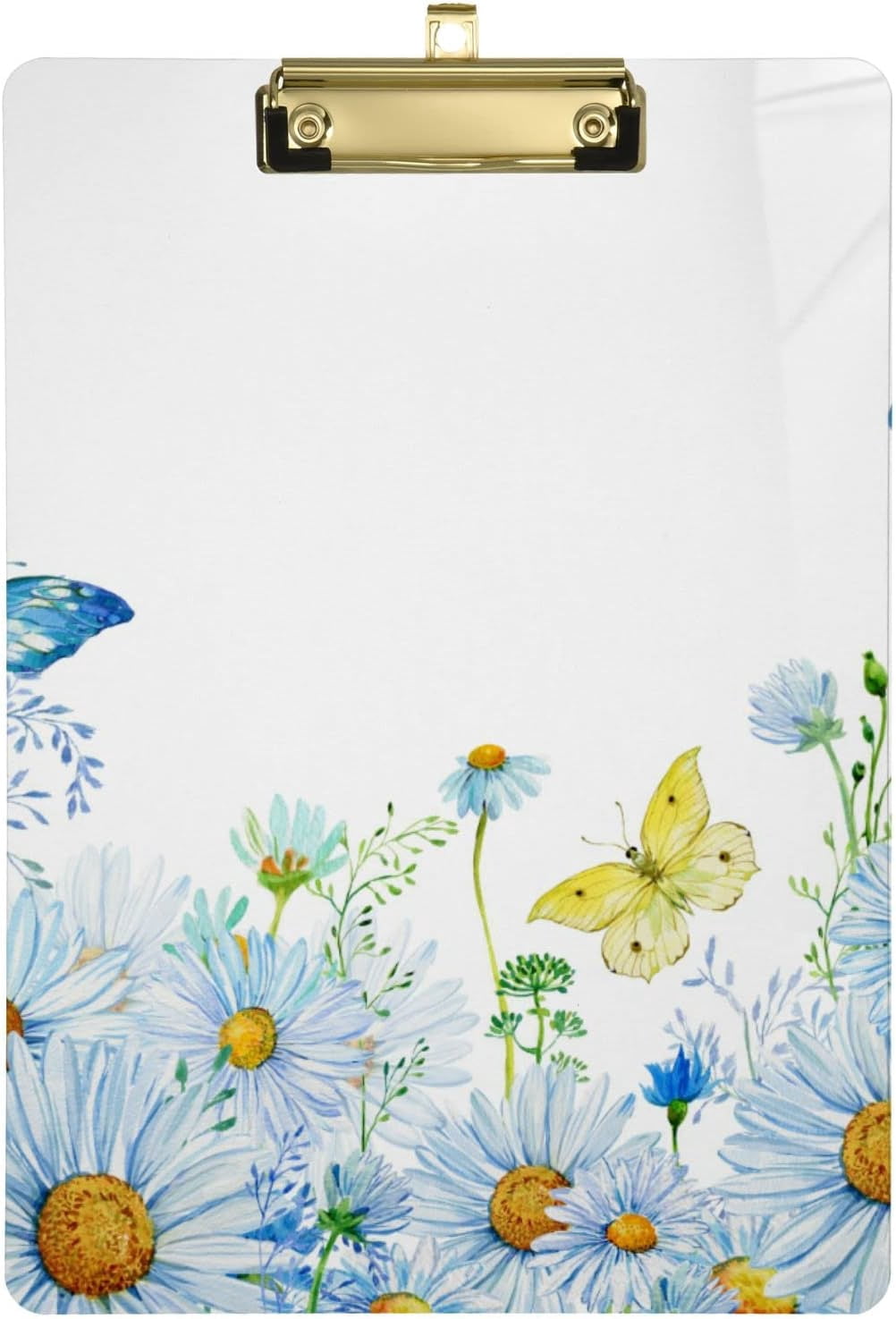 FMSHPON Daisies Butterflies Clipboard Hardboard Wood Nursing Clip Board ...