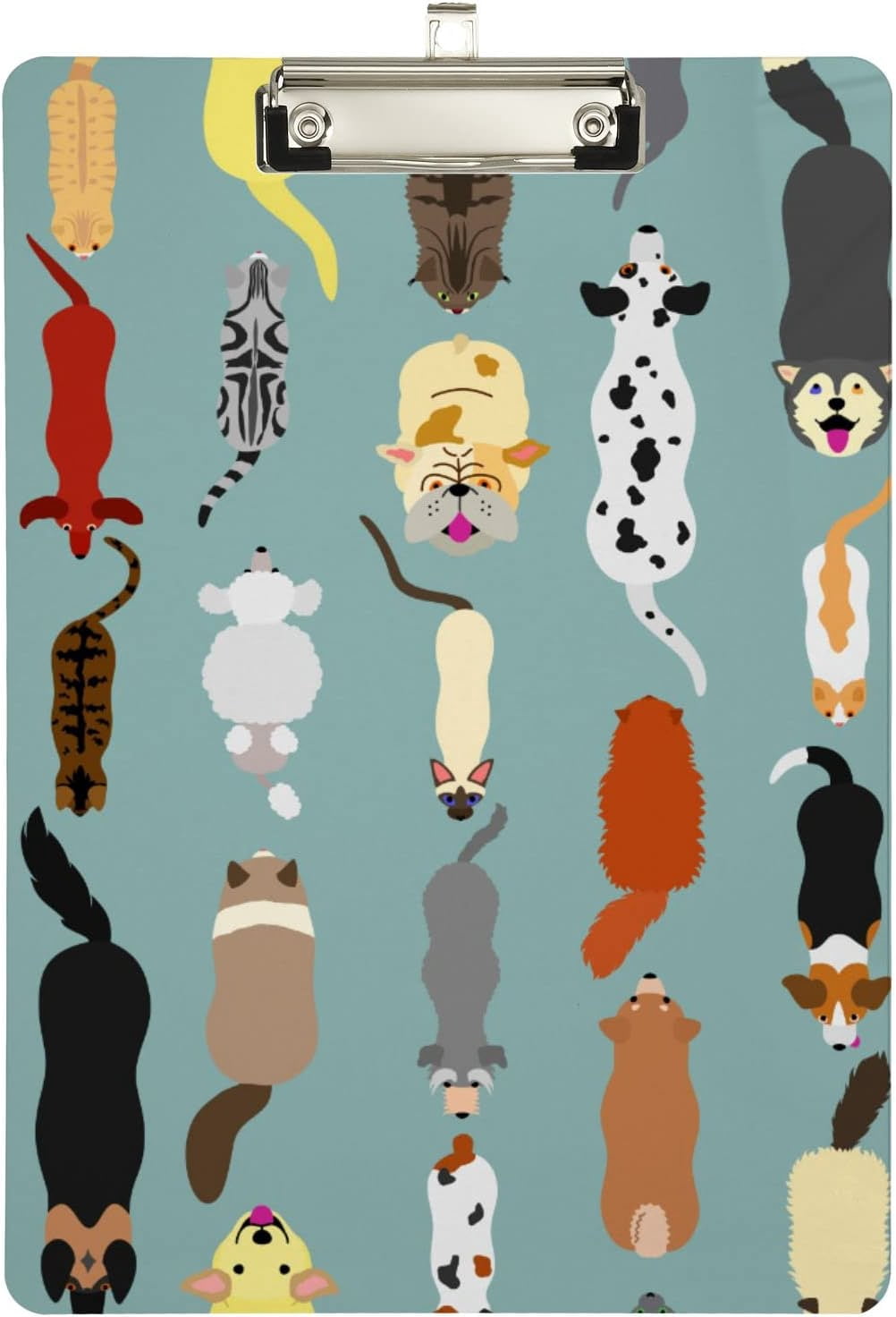 FMSHPON Dog Cat Pattern Cute Clipboard Hardboard Wood Nursing Clip ...