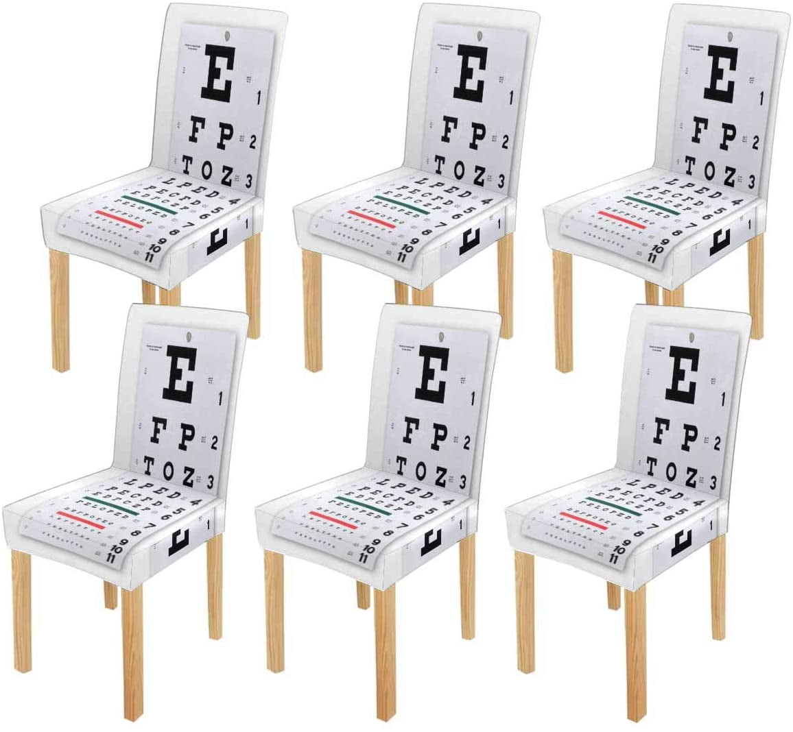FMSHPON Eye Chart Cutout on White Background Stretch Chair Cover ...