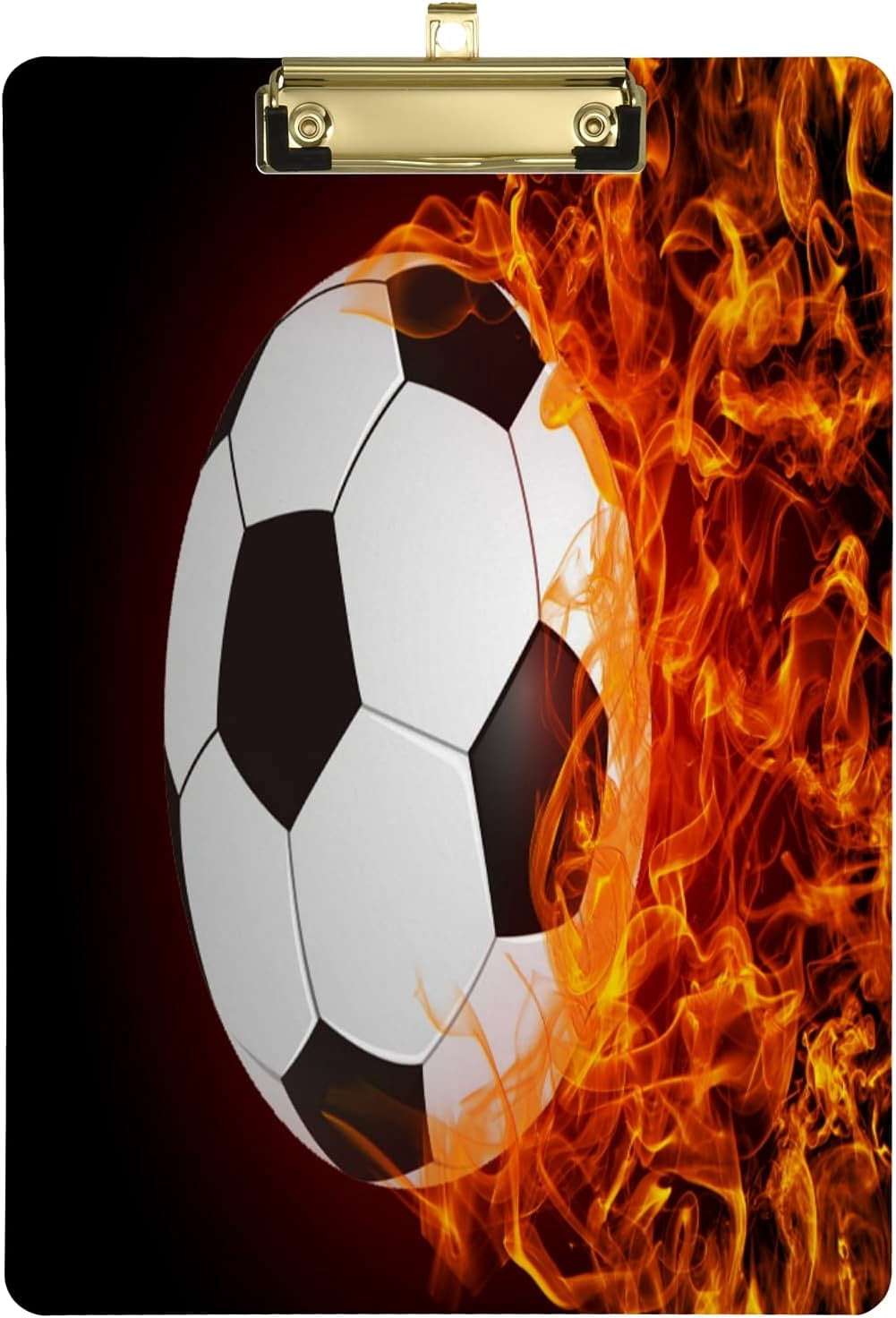 FMSHPON Fire Soccer Ball Sport Clipboard Hardboard Wood Nursing Clip ...