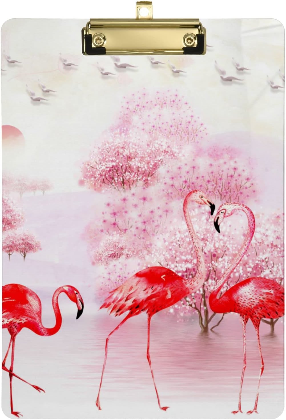 FMSHPON Flamingos Clipboard Hardboard Wood Nursing Clip Board and Pull ...