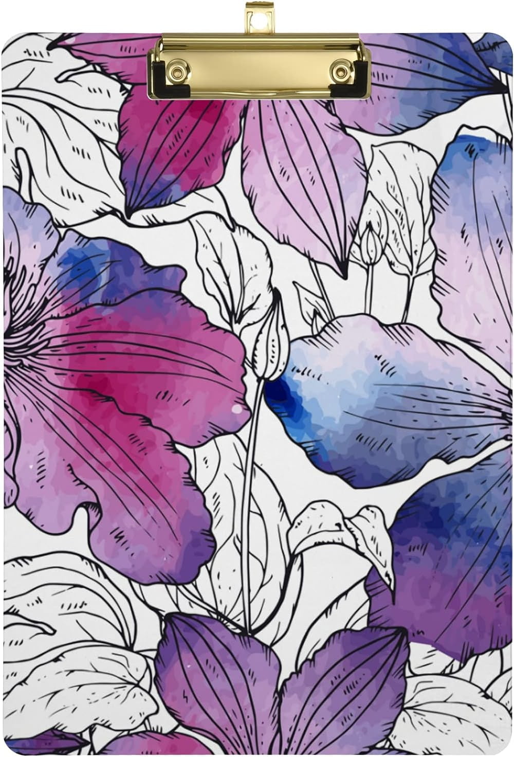 FMSHPON Floral Flowers Clipboard Hardboard Wood Nursing Clip Board and ...