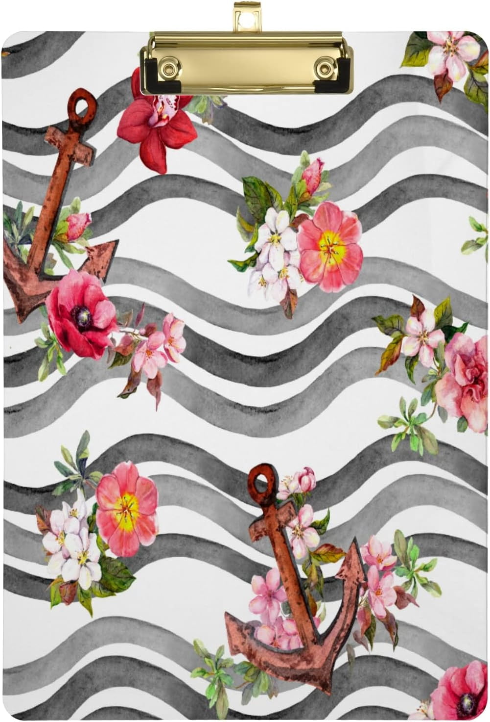 FMSHPON FlowersSea Waves Clipboard Hardboard Wood Nursing Clip Board ...