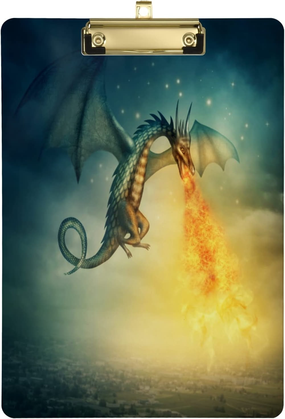 FMSHPON Flying Fantasy Dragon Clipboard Hardboard Wood Nursing Clip ...