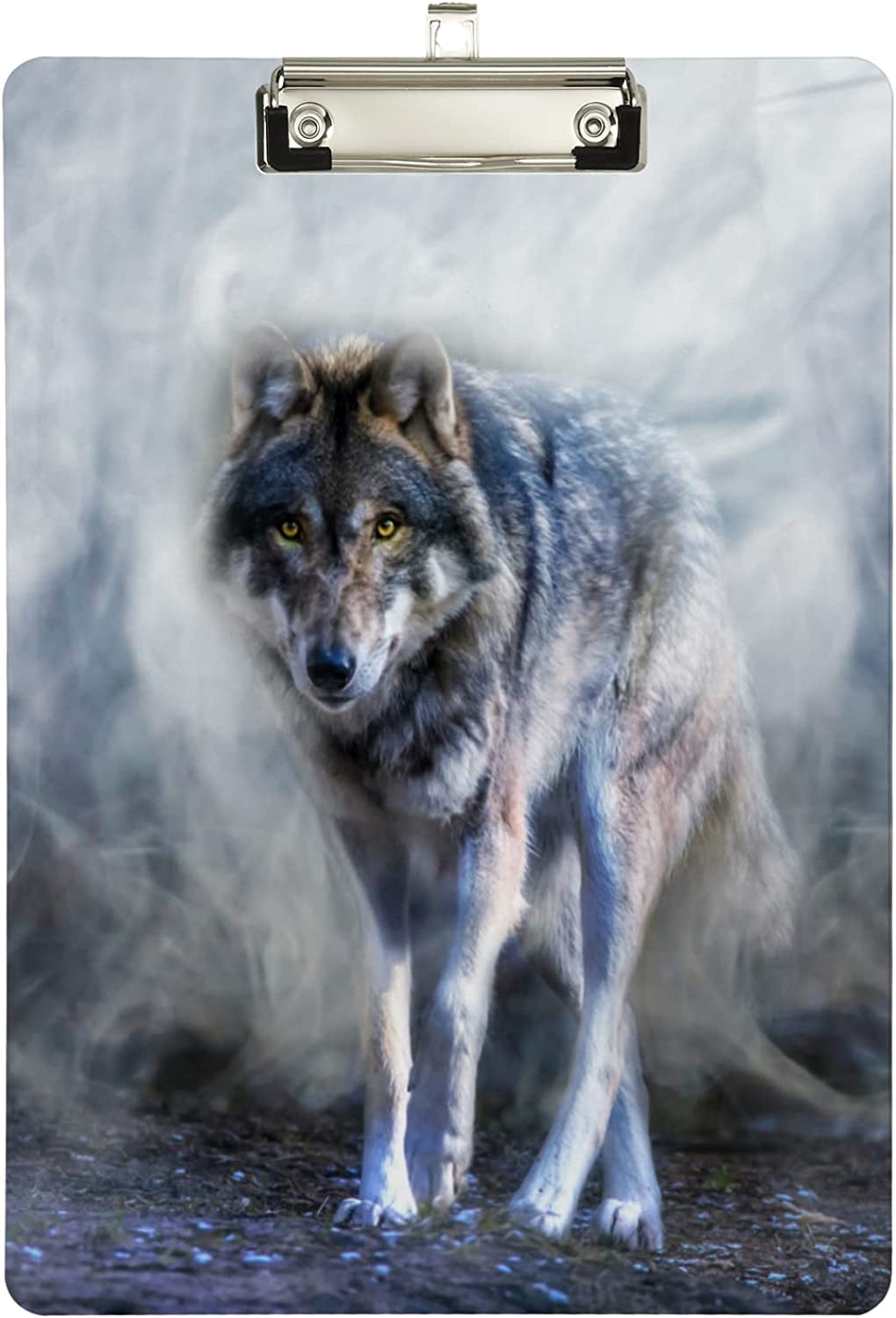 FMSHPON Foggy Forest Wolf Clipboard Hardboard Wood Nursing Clip Board ...