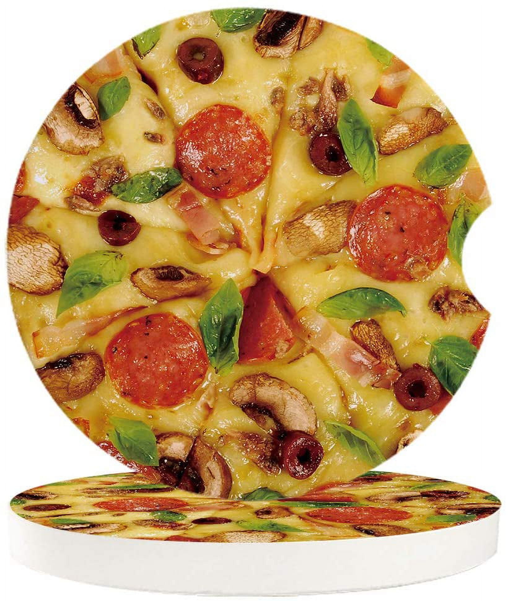 FMSHPON Giant Pizza Burrito Set of 6 Car Coaster for Drinks, Absorbent ...