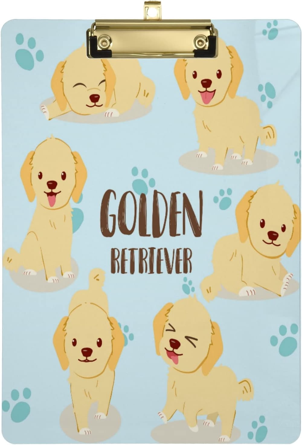FMSHPON Golden Retriever Dog Clipboard Hardboard Wood Nursing Clip ...