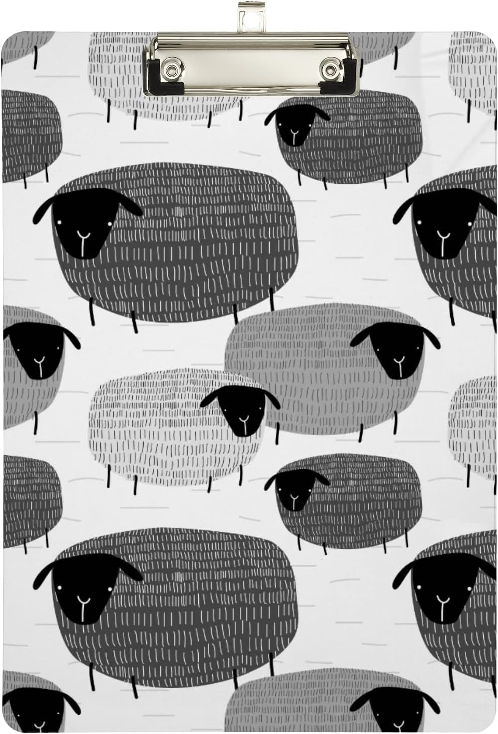 FMSHPON Grey Funny Looking Sheep Doodle Clipboard Hardboard Wood ...
