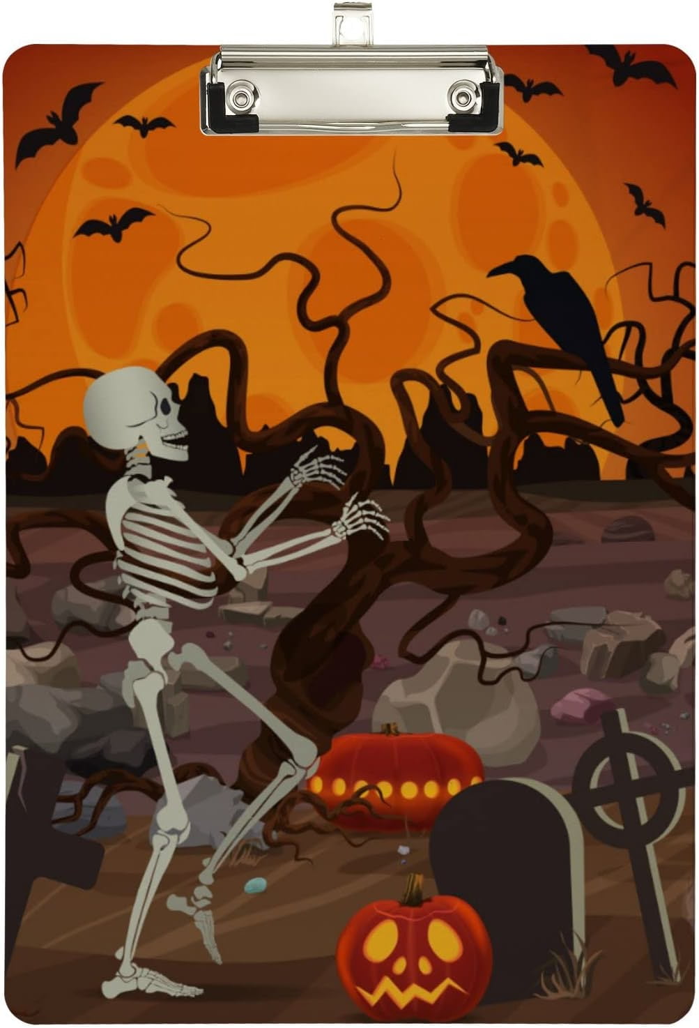 FMSHPON Halloween Full Moon Human Skeleton Clipboard Hardboard Wood ...