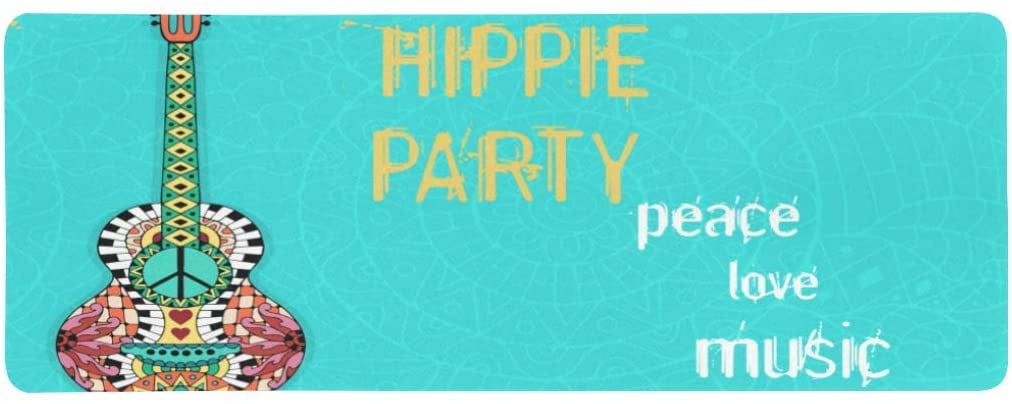 FMSHPON Hippie Party Hippy Background with Acoustic Guitar and Peace ...