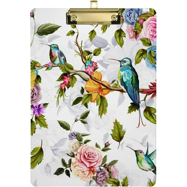 FMSHPON Hummingbirds Spring Clipboard Hardboard Wood Nursing Clip Board ...