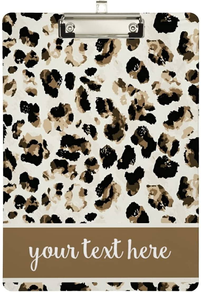 FMSHPON Leopard Grain Clipboard Hardboard Wood Nursing Clip Board and Pull for Standard A4 ...