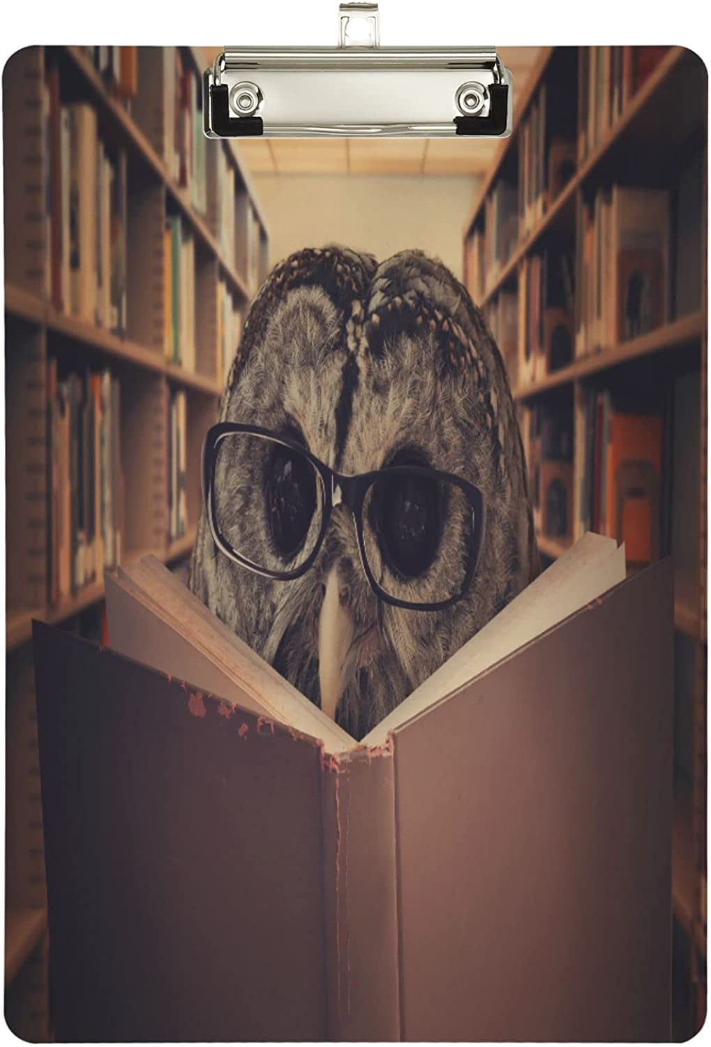 FMSHPON Library Owl Reading Book Clipboard Hardboard Wood Nursing Clip ...