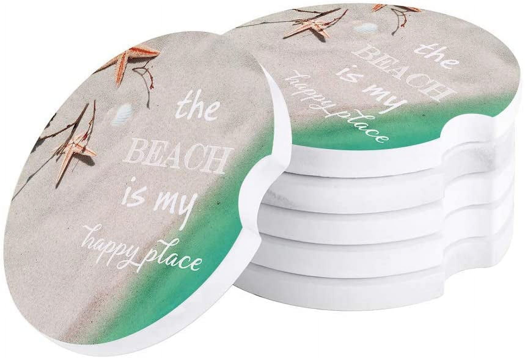 FMSHPON Life Starfish on The Beach Set of 4 Car Coaster for Drinks ...