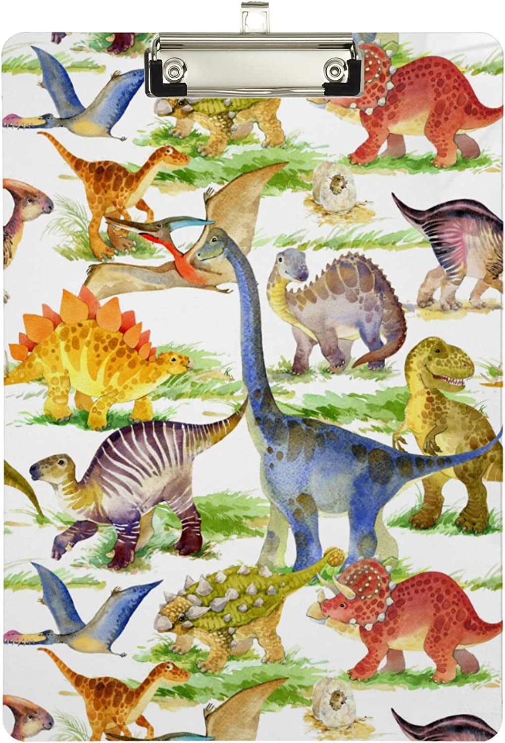 FMSHPON Lifelike Cartoon Dinosaurs Floral Clipboard Hardboard Wood ...