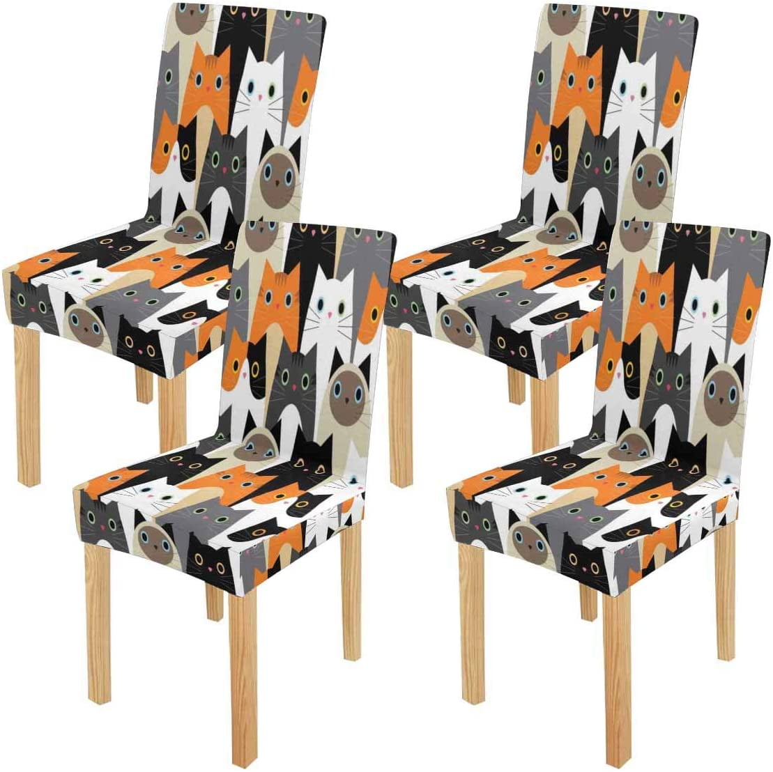 FMSHPON Little Cute Cats Stretch Chair Cover Protector Seat Slipcover ...