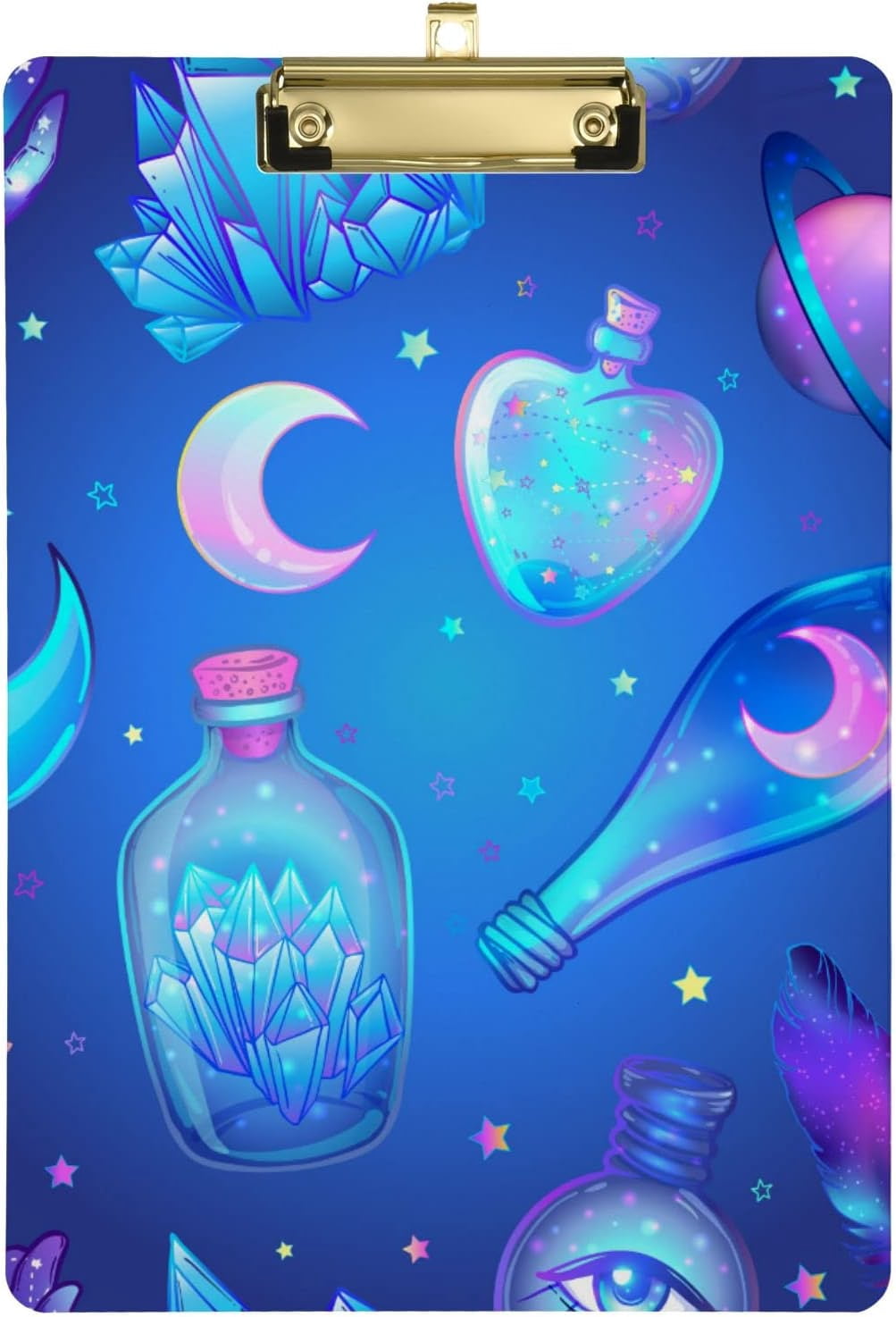 FMSHPON Magic Moon Crystal Saturn Clipboard Hardboard Wood Nursing Clip ...
