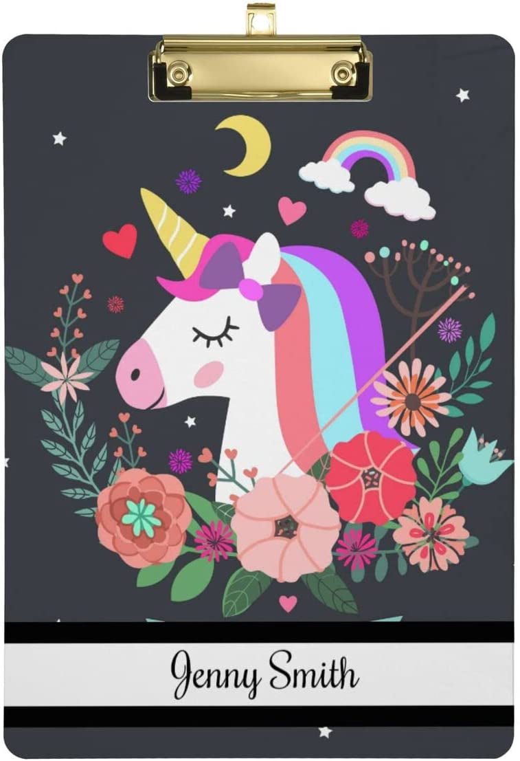 FMSHPON Magic Unicorn Clipboard Hardboard Wood Nursing Clip Board and ...