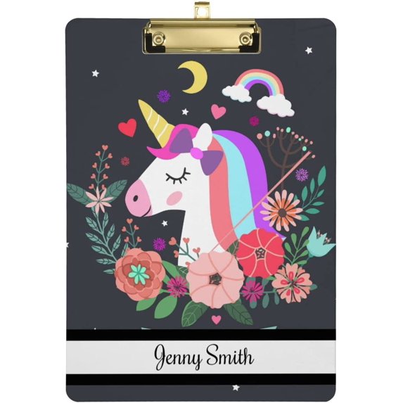 FMSHPON Magic Unicorn Clipboard Hardboard Wood Nursing Clip Board and ...