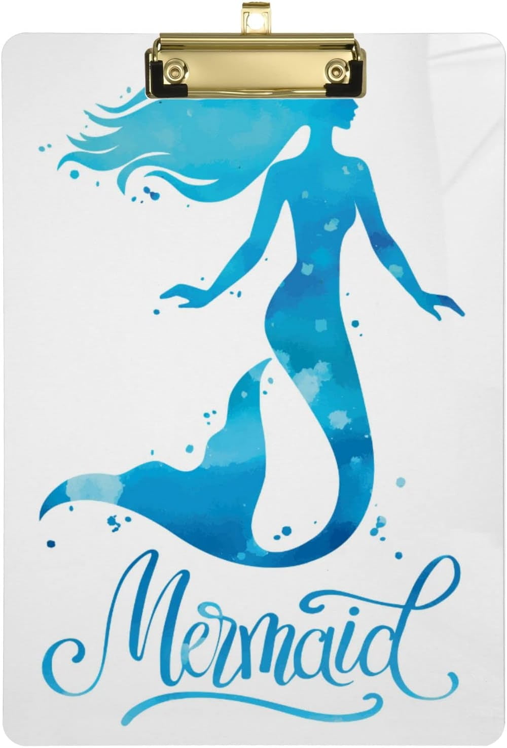 FMSHPON Mermaid Clipboard Hardboard Wood Nursing Clip Board and Pull ...