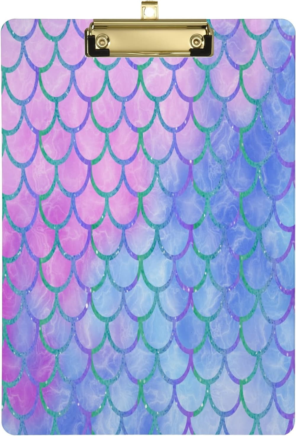 FMSHPON Mermaid Scales Rainbow Blue Pink Clipboard Hardboard Wood ...
