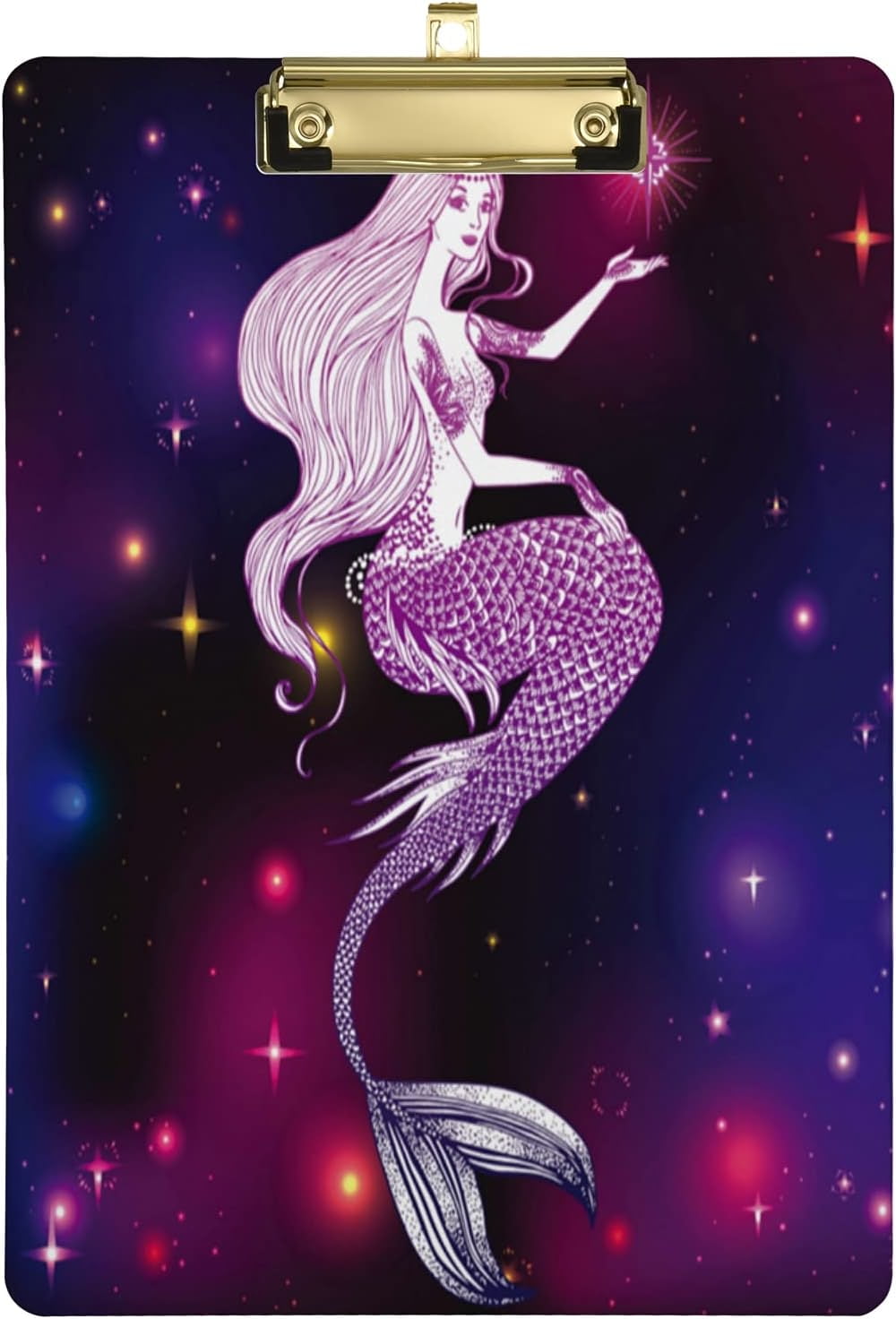 FMSHPON Mermaid Starry Sky Clipboard Hardboard Wood Nursing Clip Board ...