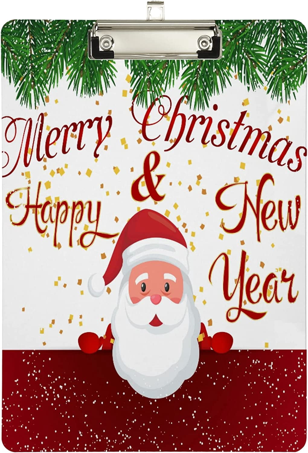 FMSHPON Merry Christmas Santa Clipboard Hardboard Wood Nursing Clip ...