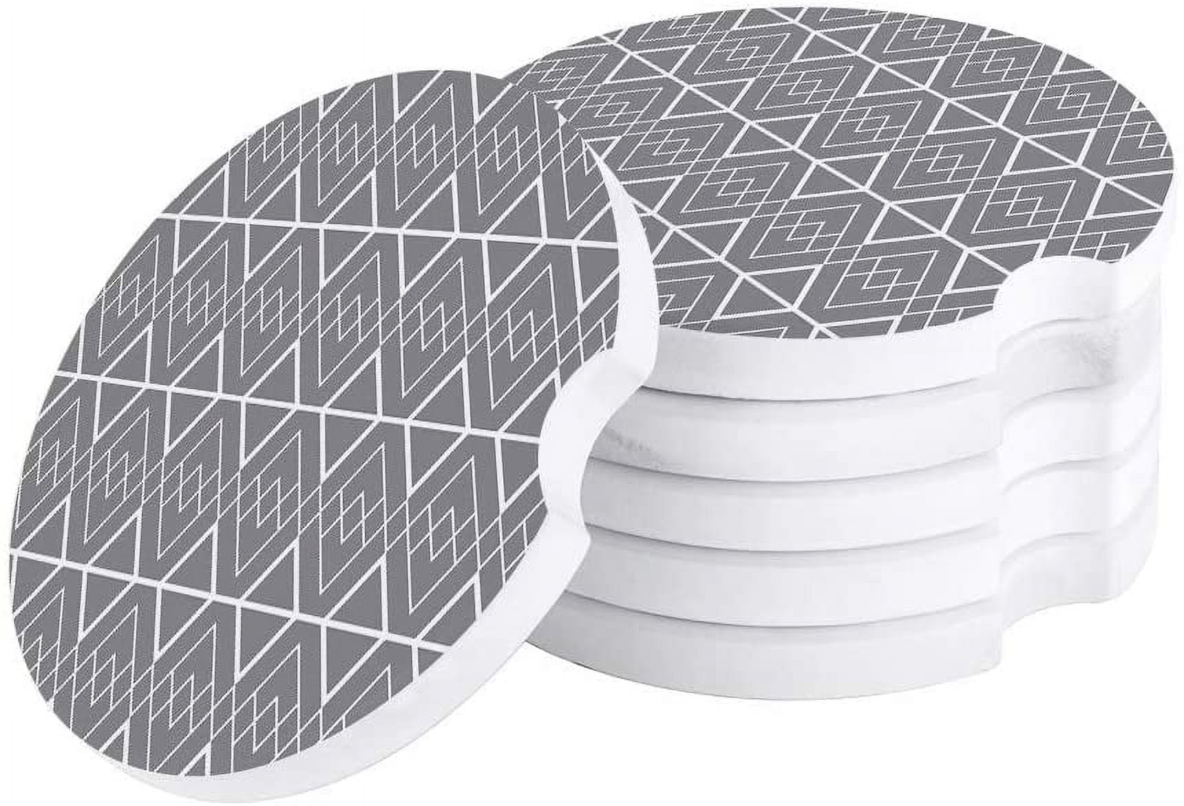 FMSHPON Minimalist Geometric Pattern Gray Set of 4 Car Coaster for ...