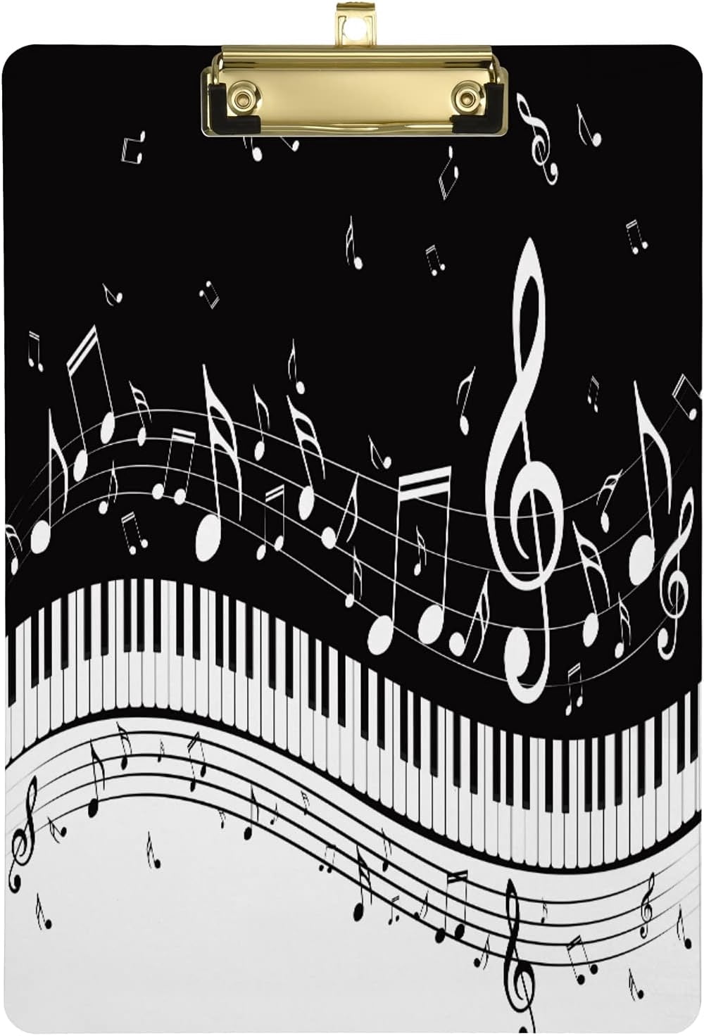 FMSHPON Music Notes Piano Key Black Clipboard Hardboard Wood Nursing ...