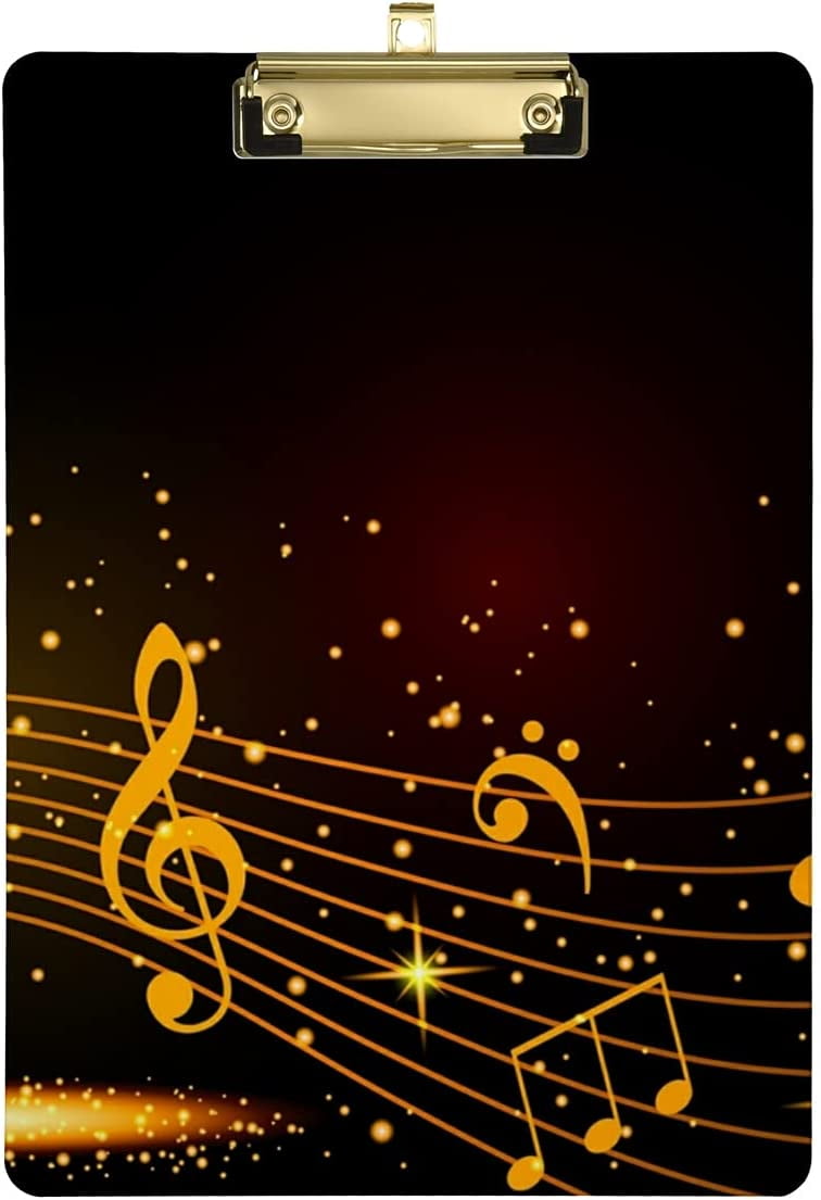 FMSHPON Musical Notes Clipboard Hardboard Wood Nursing Clip Board and ...