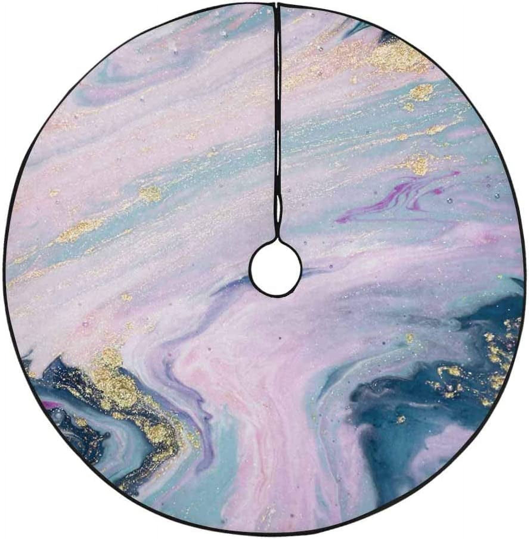 FMSHPON Natural Marbleized Marble Xmas Christmas Tree Skirt Stand Mat ...