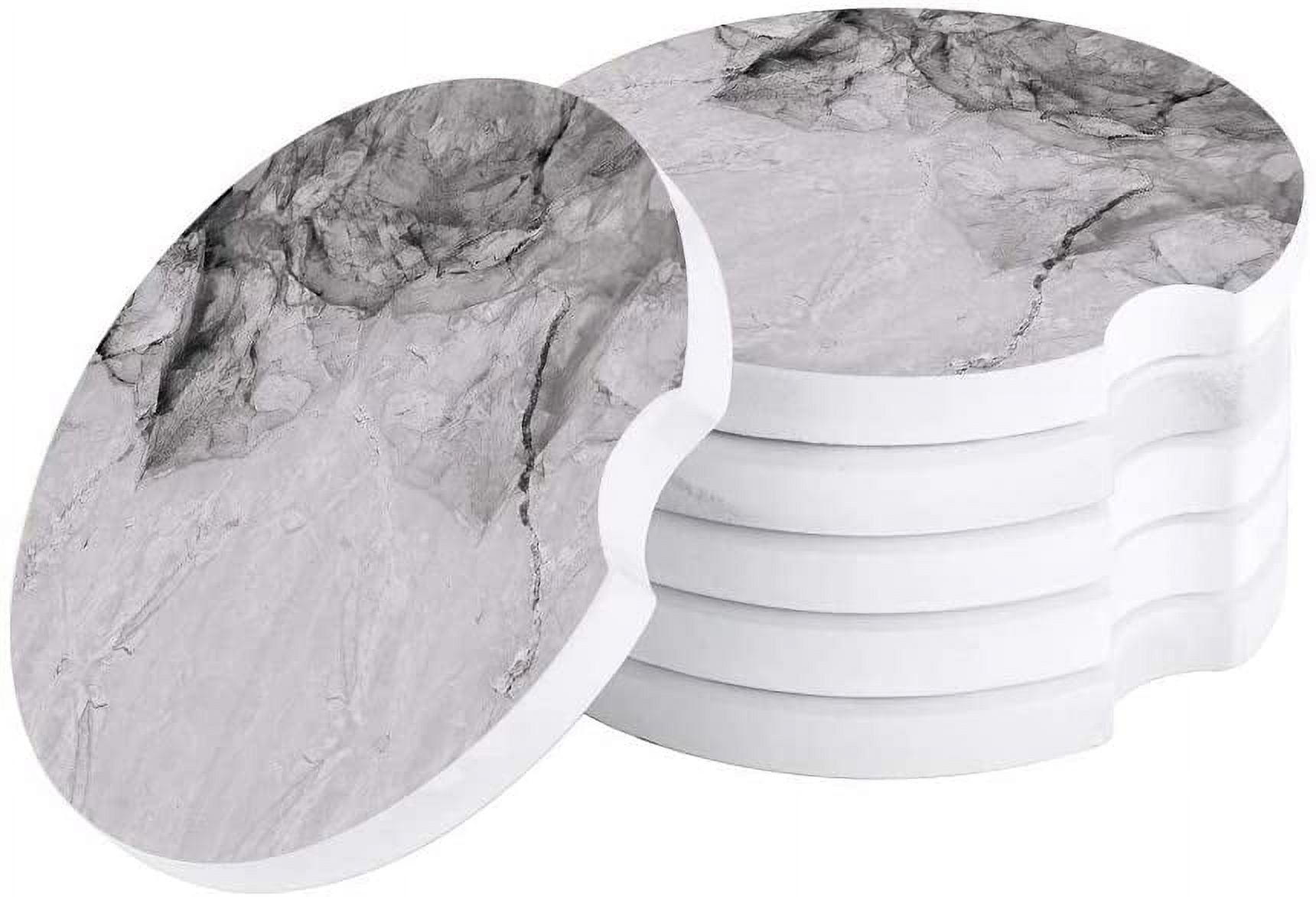 FMSHPON Nordic Style Abstract Marble Texture Set of 2 Car Coaster for ...