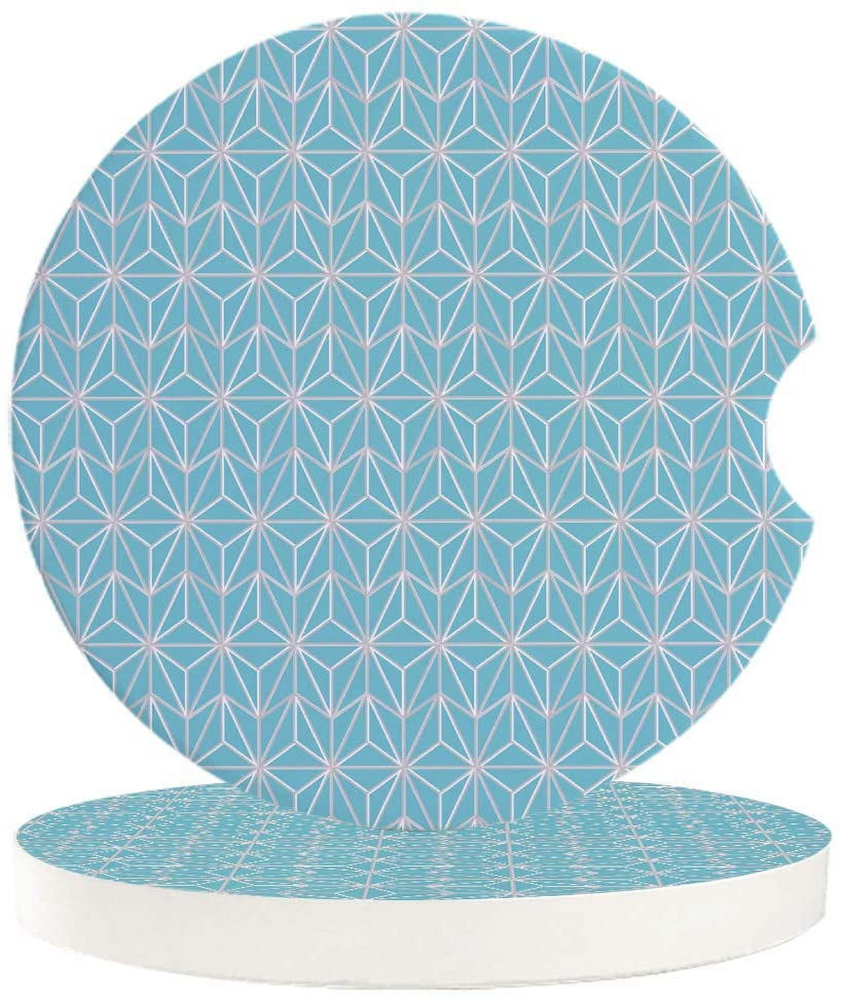 FMSHPON Nordic Style Geometric Pattern Teal Green Set of 6 Car Coaster ...