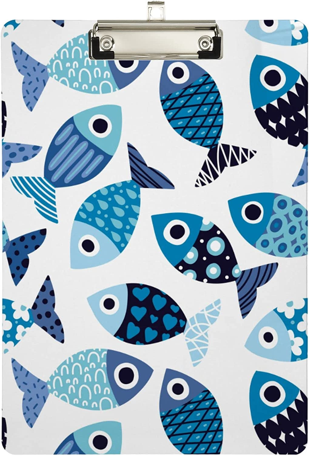 FMSHPON Ocean Cute Floral Fish Clipboard Hardboard Wood Nursing Clip ...