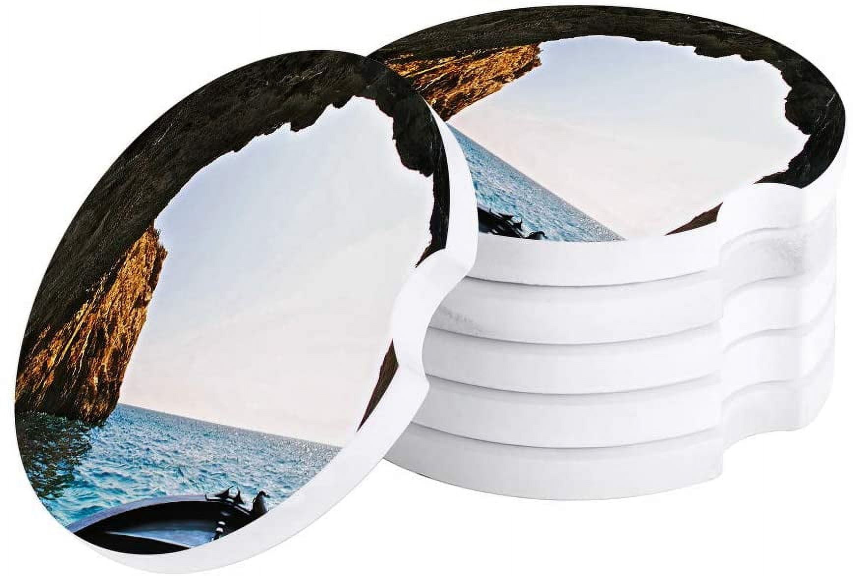 FMSHPON Ocean Theme Summer Cave Set of 2 Car Coaster for Drinks ...