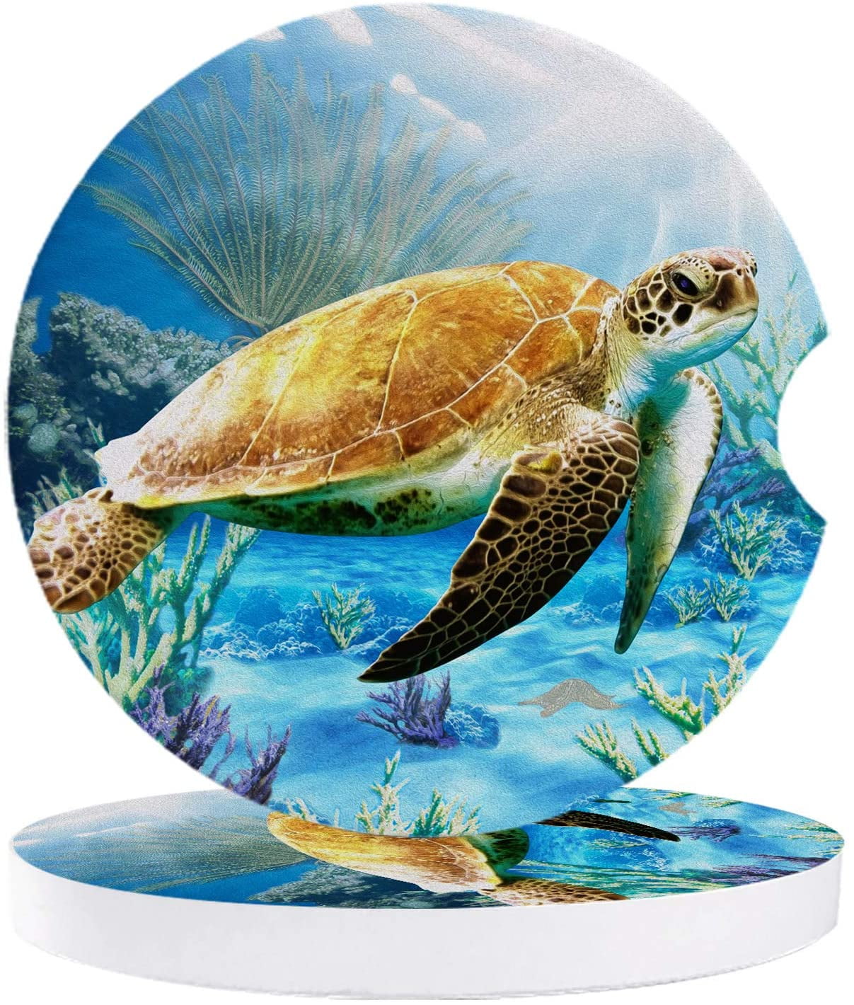 FMSHPON Ocean Theme Underwater World Turtle and Corals Set of 6 Car ...