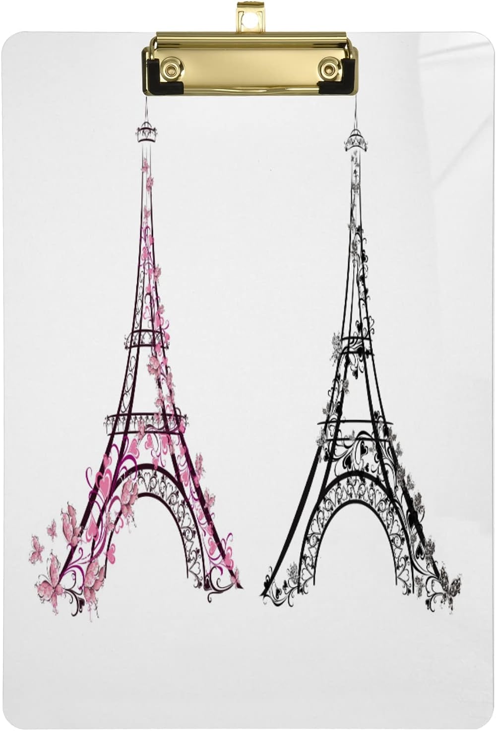 FMSHPON Paris Eiffel Tower France Art White Clipboard Hardboard Wood ...