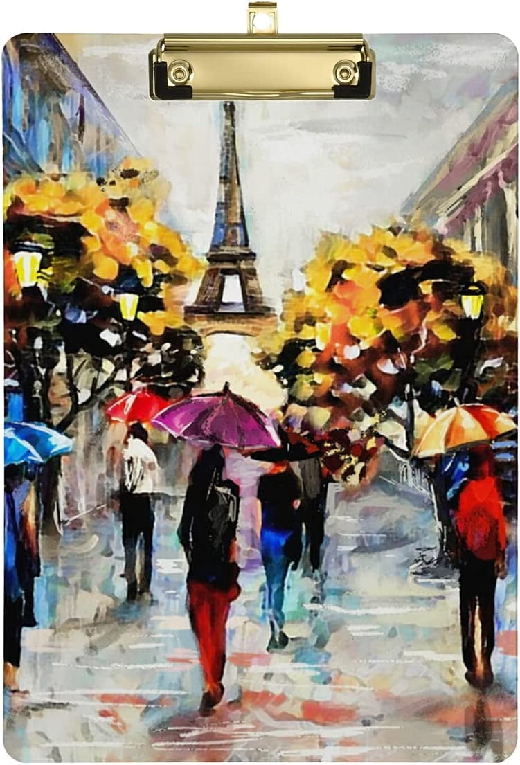 FMSHPON Paris Street Artwork Eiffel Tower Clipboard Hardboard Wood ...