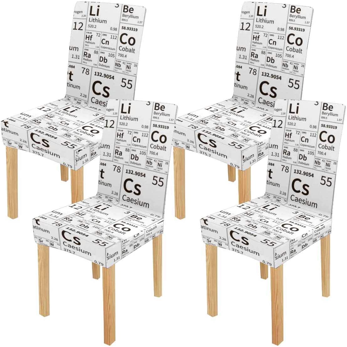 FMSHPON Periodic Table of Elements Stretch Chair Cover Protector Seat ...