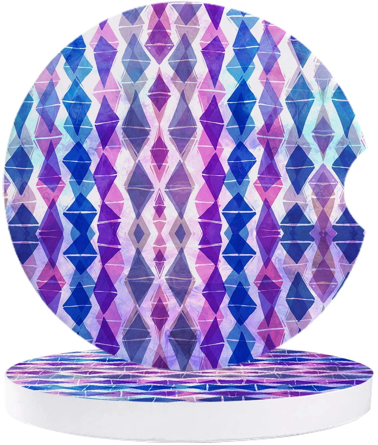 FMSHPON Purple Style Diamond Lattice Checked Set of 6 Car Coaster for ...