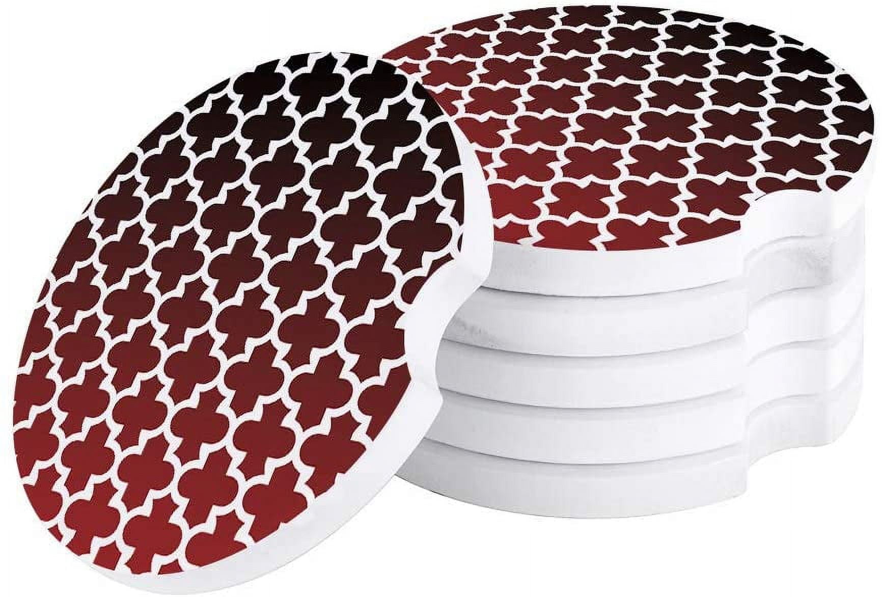 FMSHPON Red and Black Gradient Retro Moroccan Pattern Set of 2 Car ...