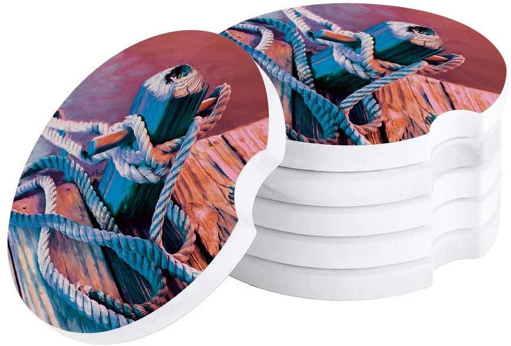 FMSHPON Rope Tied to The Stake Set of 4 Car Coaster for Drinks ...